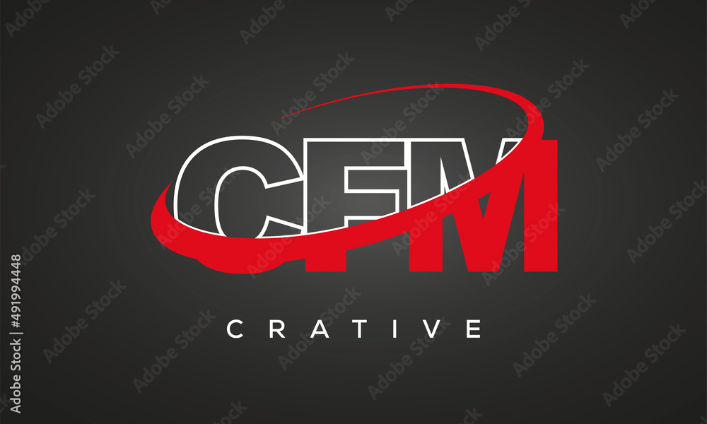 CFM creative letters logo with 360 symbol vector art template design ...