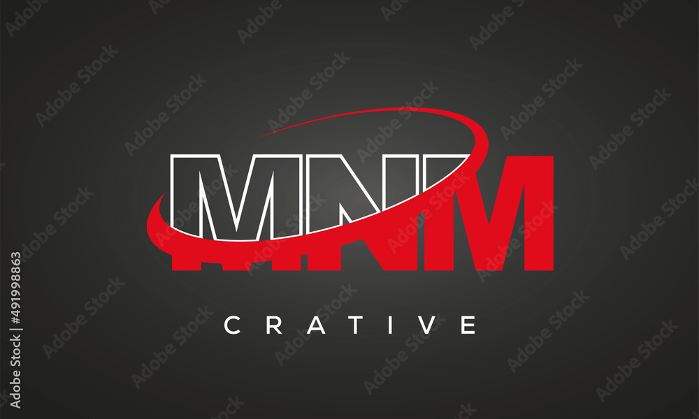 MNM creative letters logo with 360 symbol vector art template design ...