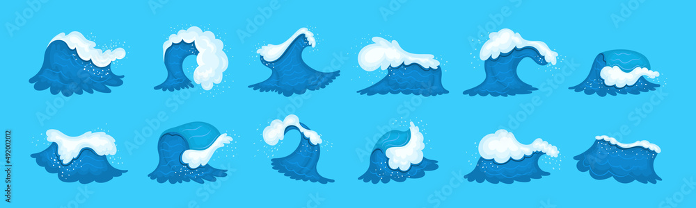 Cartoon Crashing Waves