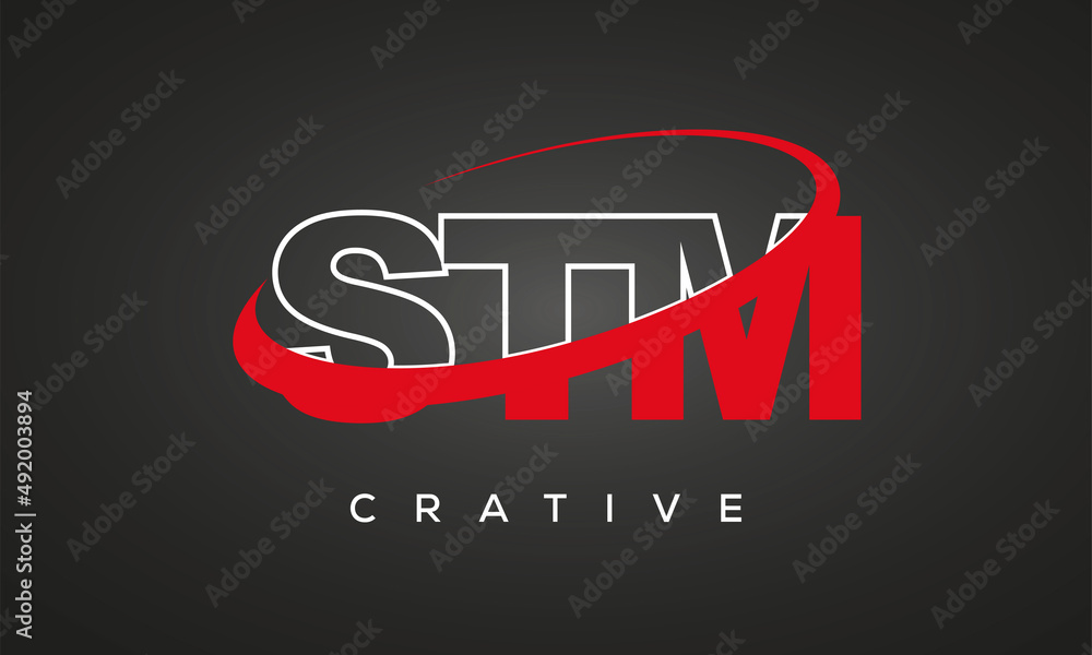 STM creative letters logo with 360 symbol vector art template design ...