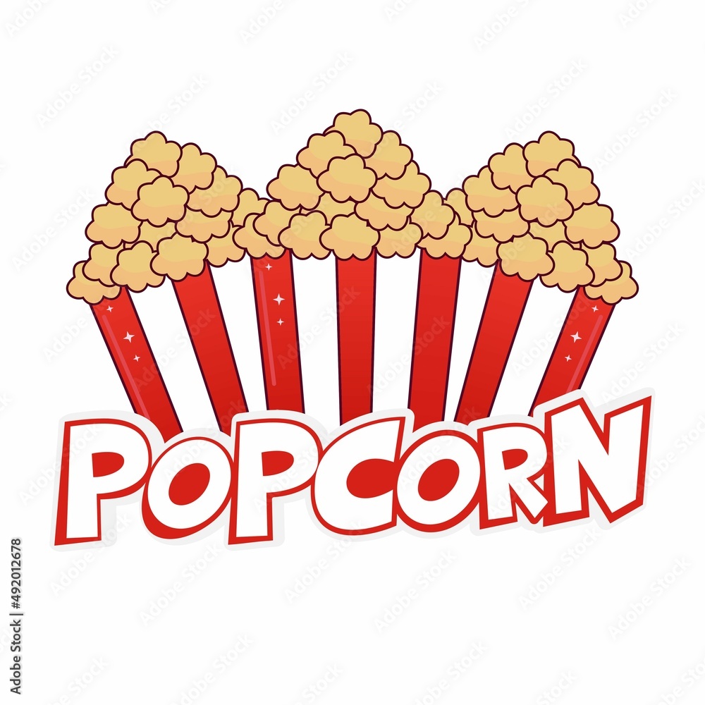 Popcorn design logo template illustration Stock Vector | Adobe Stock