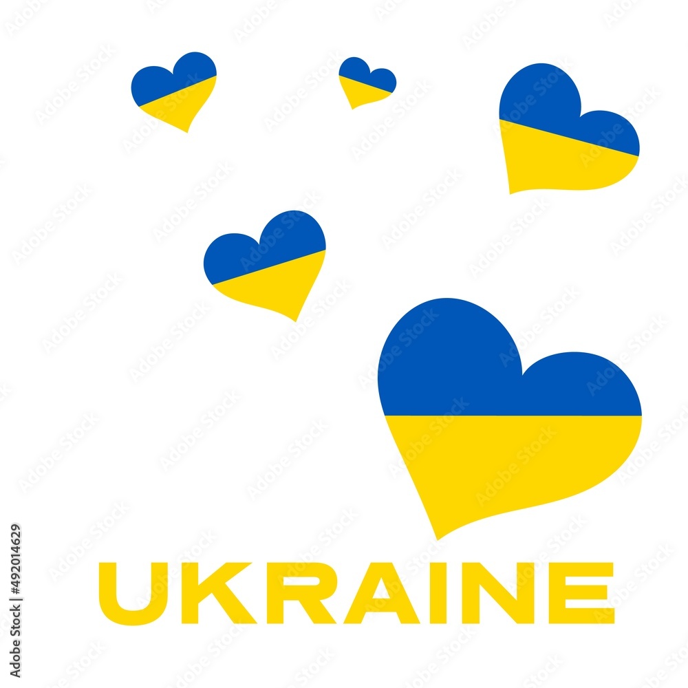 Stop war in Ukraine sign. Heart with colors of Ukrainian flag. Crisis ...