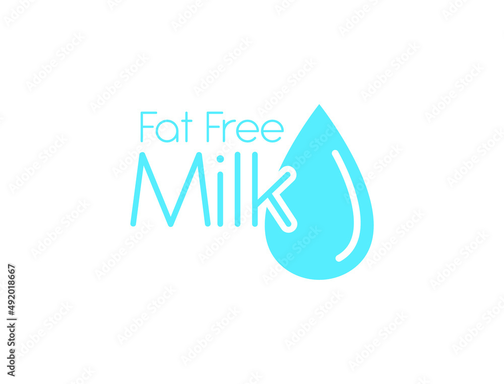 fat-free milk icon, milk drop logo vector illustration Stock Vector ...