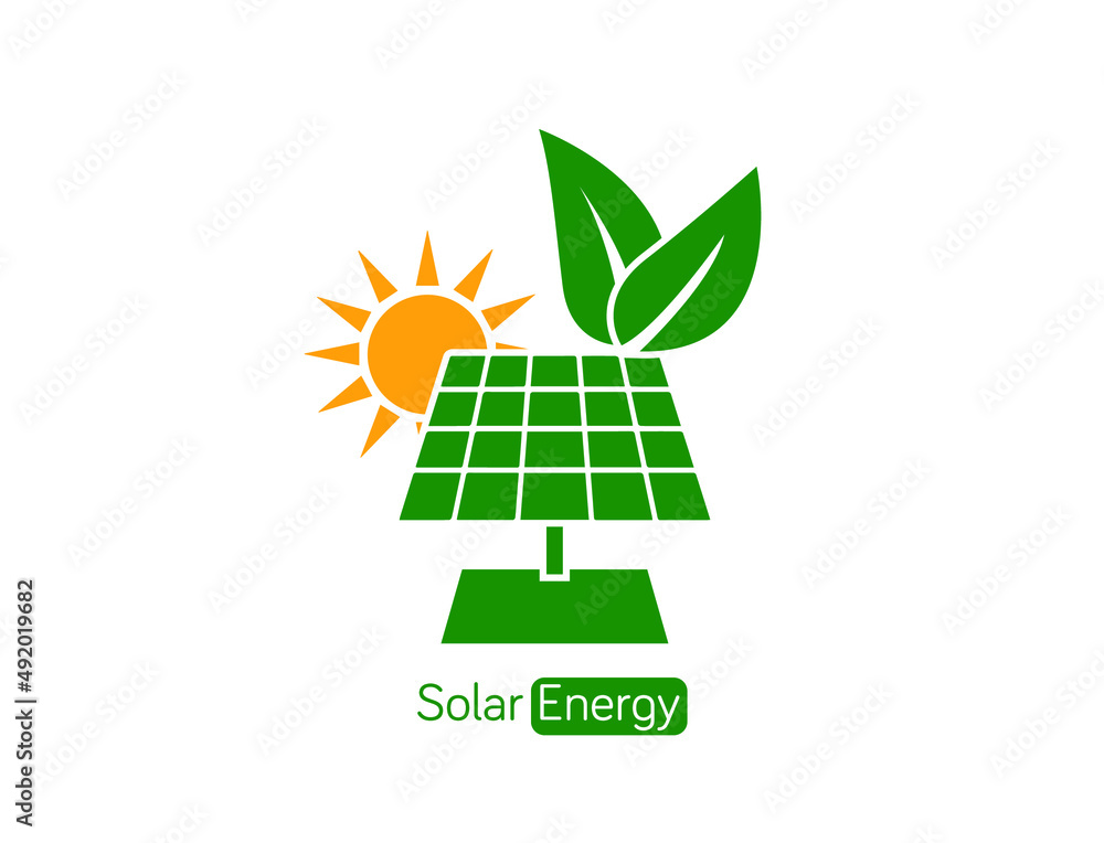 solar energy icon, logo vector illustration Stock Vector | Adobe Stock