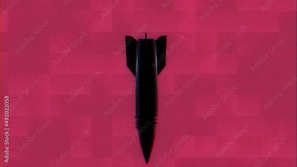 Hologram falling and rotating air bomb. Military technology sci fi ...