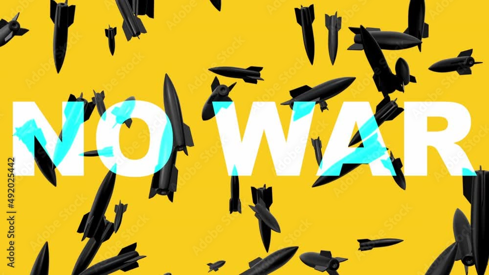 Abstract background with flying air bombs and slogan. Military concept ...