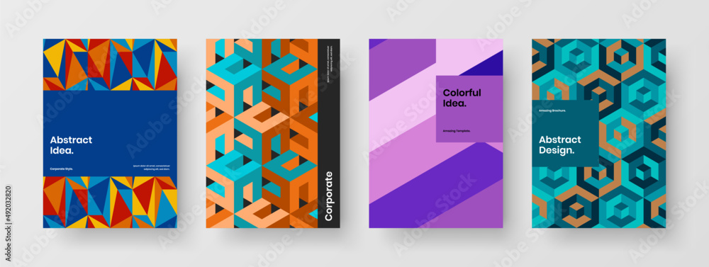 Premium mosaic pattern front page layout composition. Original company ...