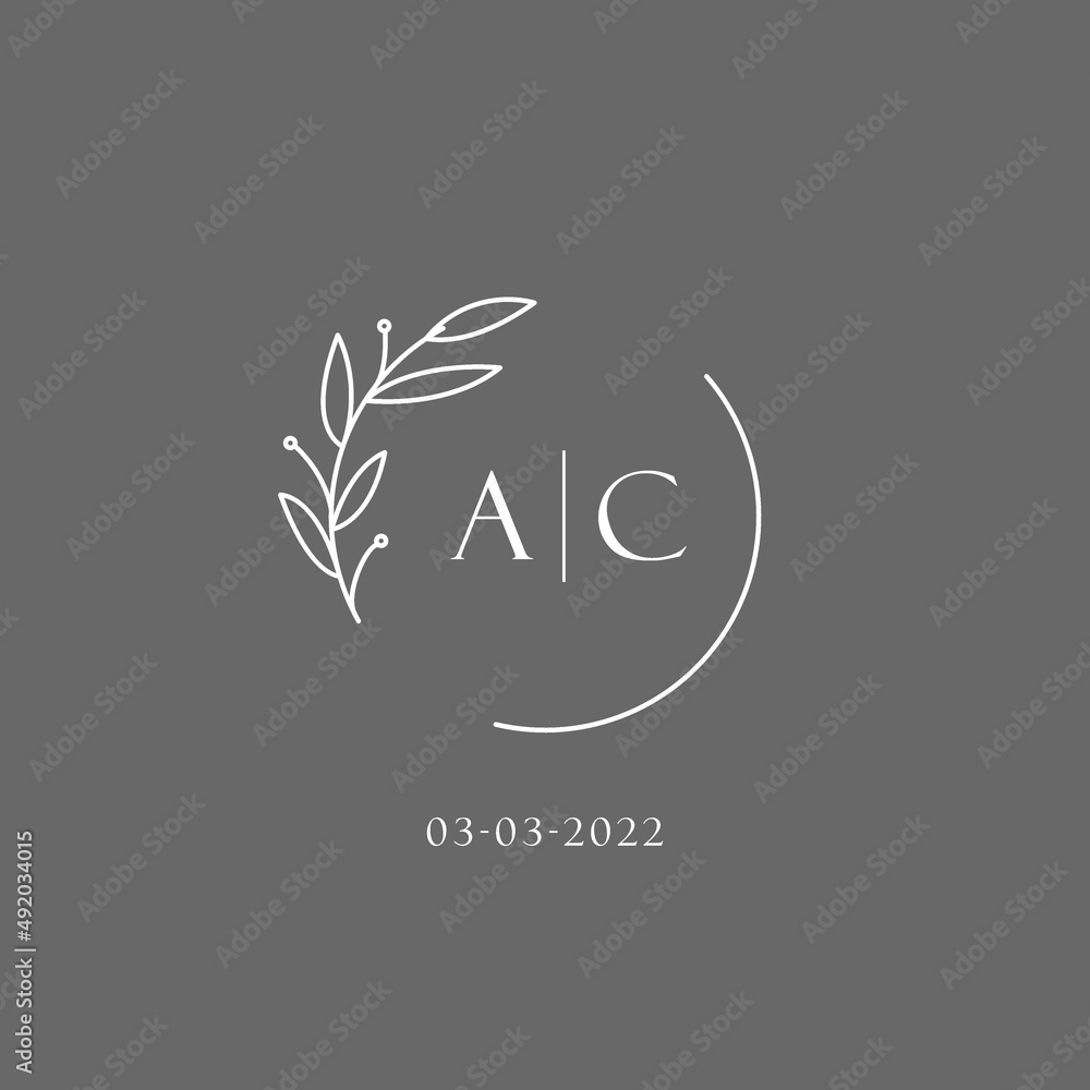Letter AC wedding monogram logo design ideas Stock Vector | Adobe Stock