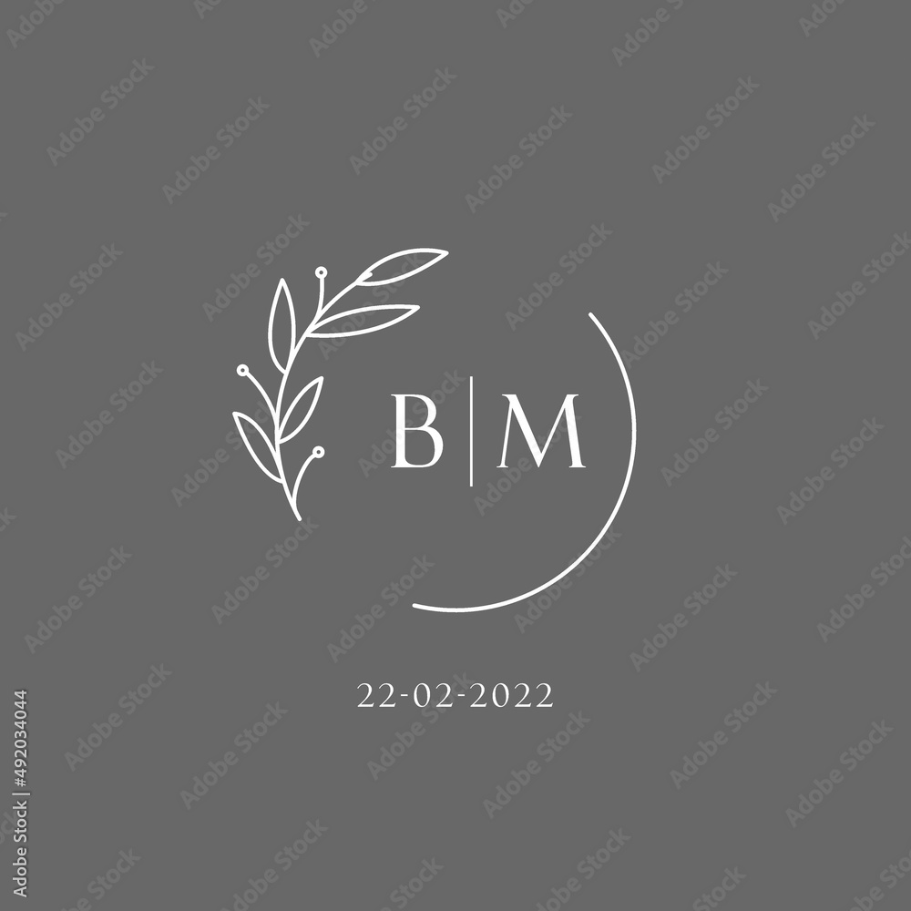 Letter BM wedding monogram logo design ideas Stock Vector | Adobe Stock