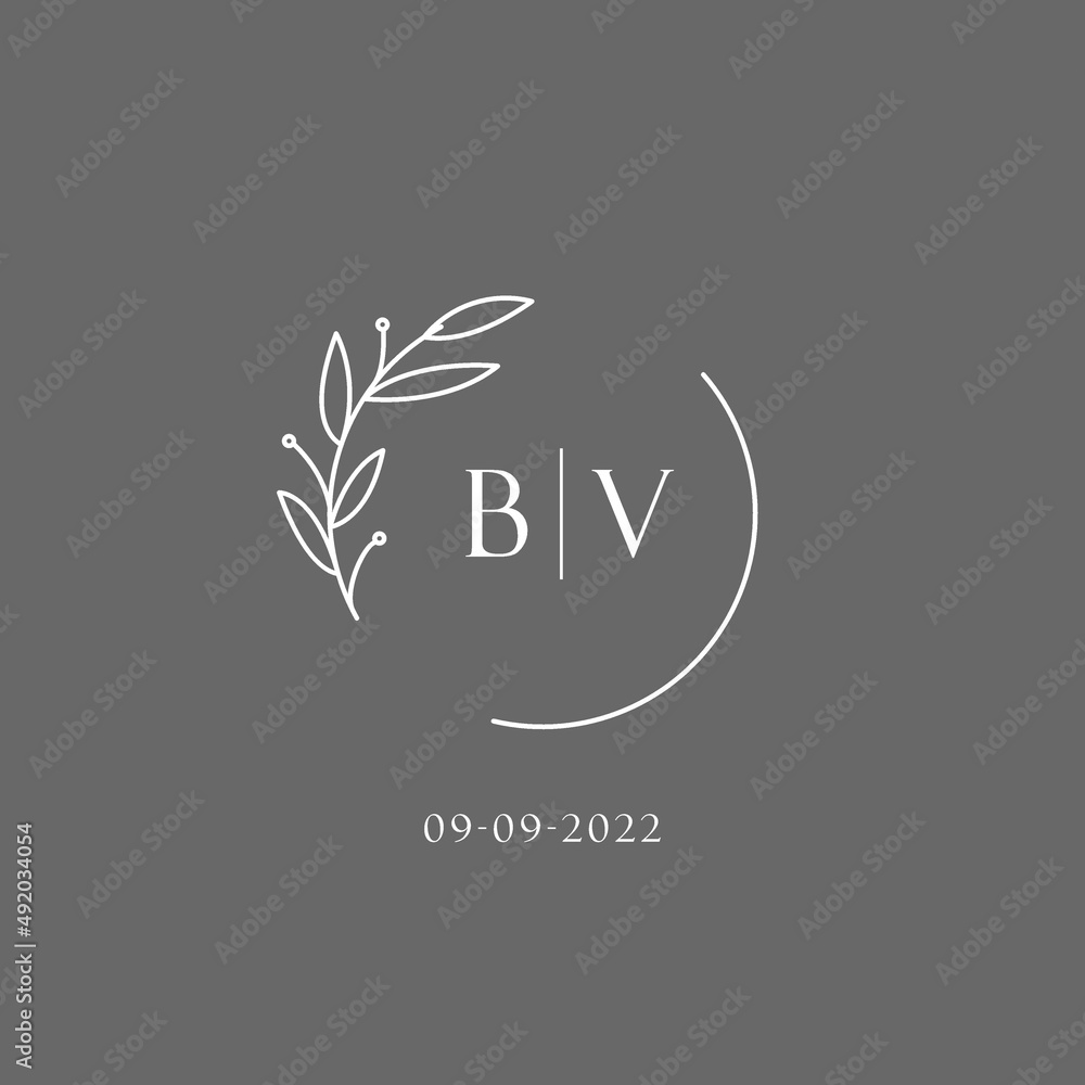 Letter BV wedding monogram logo design ideas Stock Vector | Adobe Stock