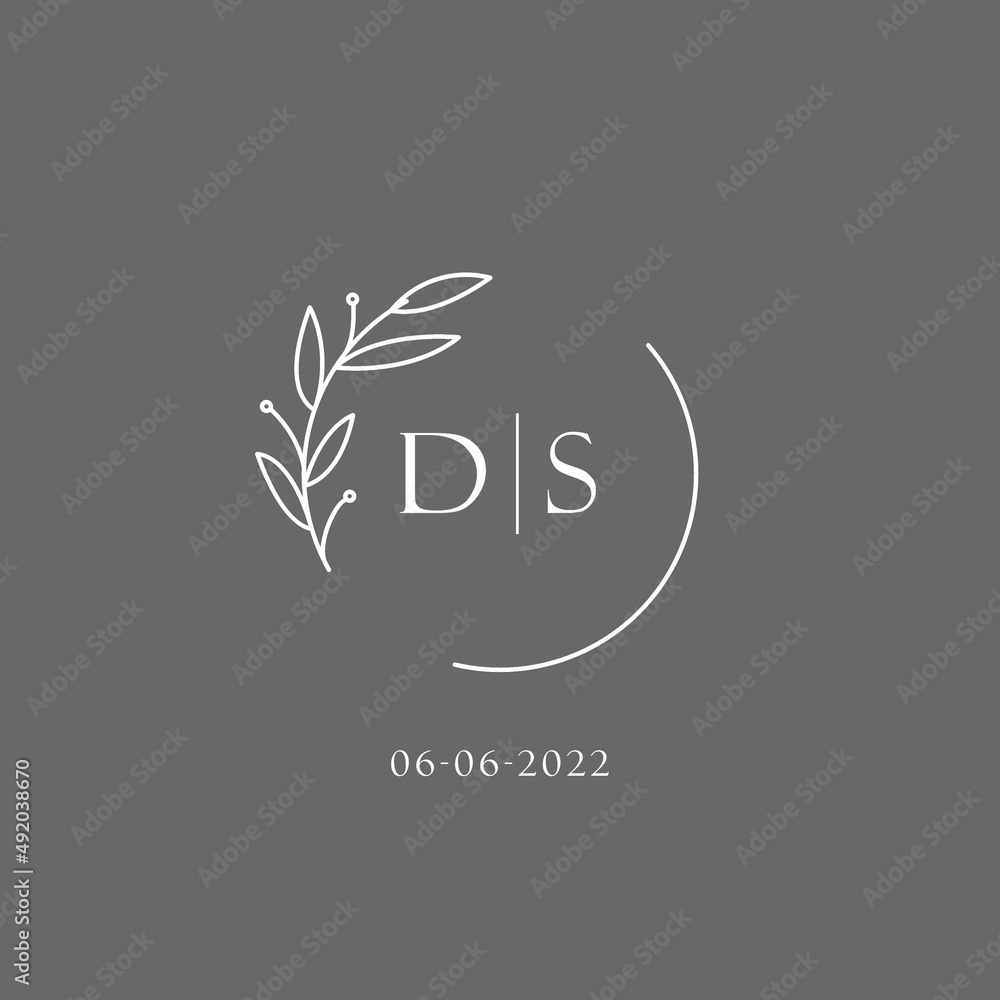 Letter DS wedding monogram logo design ideas Stock Vector | Adobe Stock