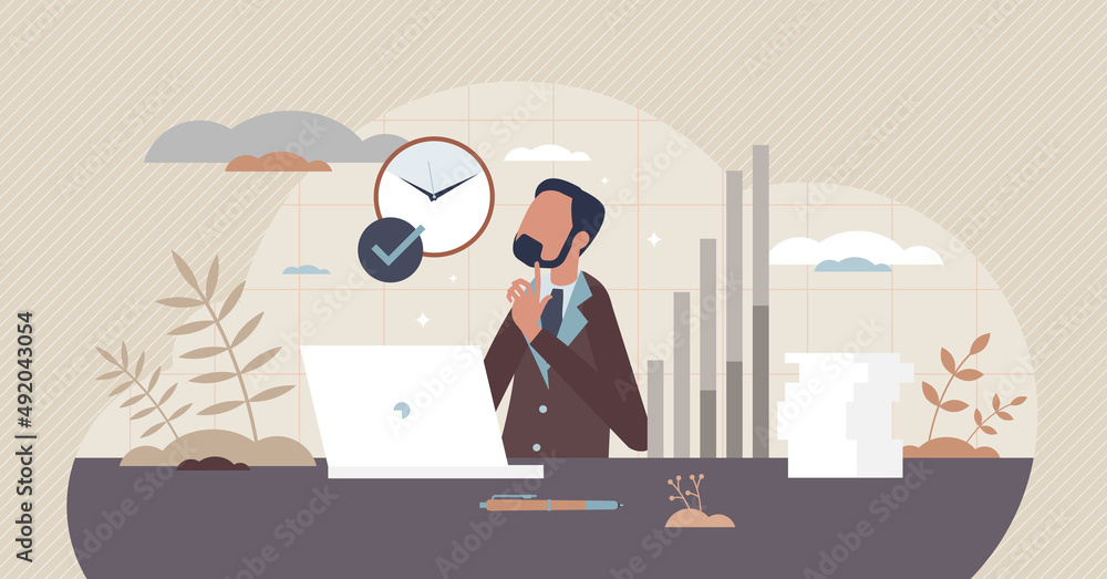 Productive work with effective process time management tiny person ...