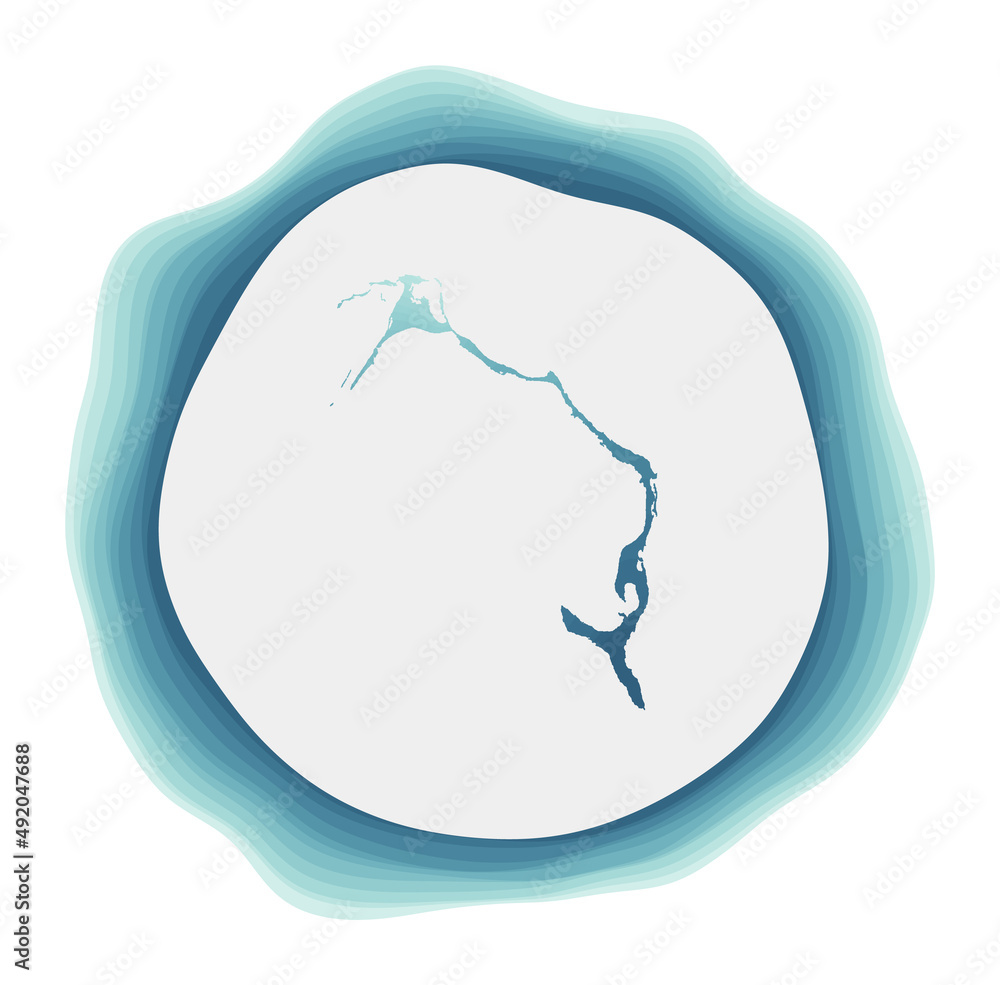 Eleuthera logo. Badge of the island. Layered circular sign around ...