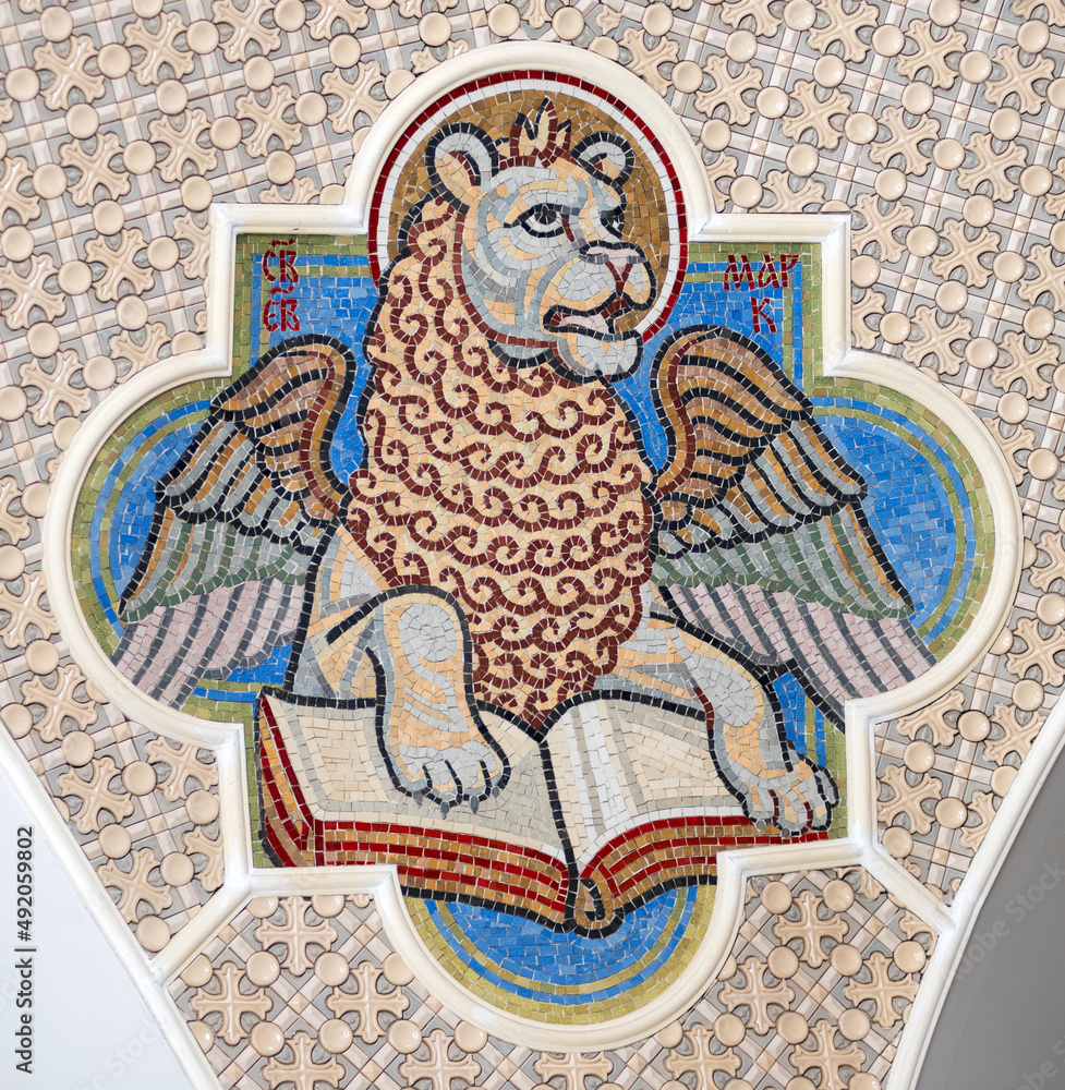 Lion - a symbol of the apostle and evangelist Mark Stock Photo | Adobe ...
