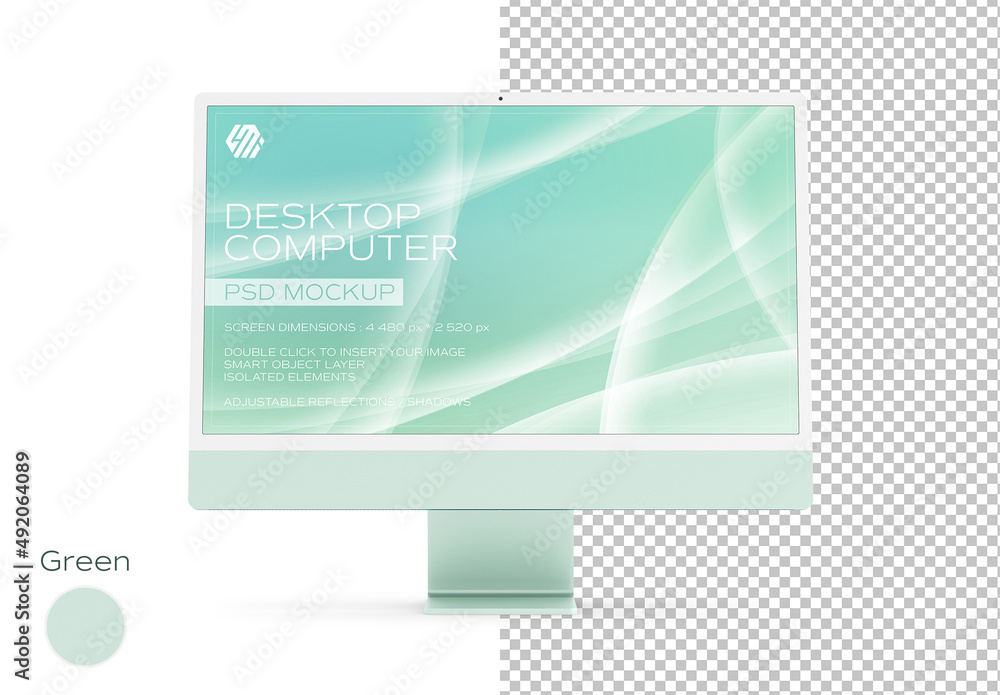 Desktop Computer Mockup Isolated on White Stock Template | Adobe Stock