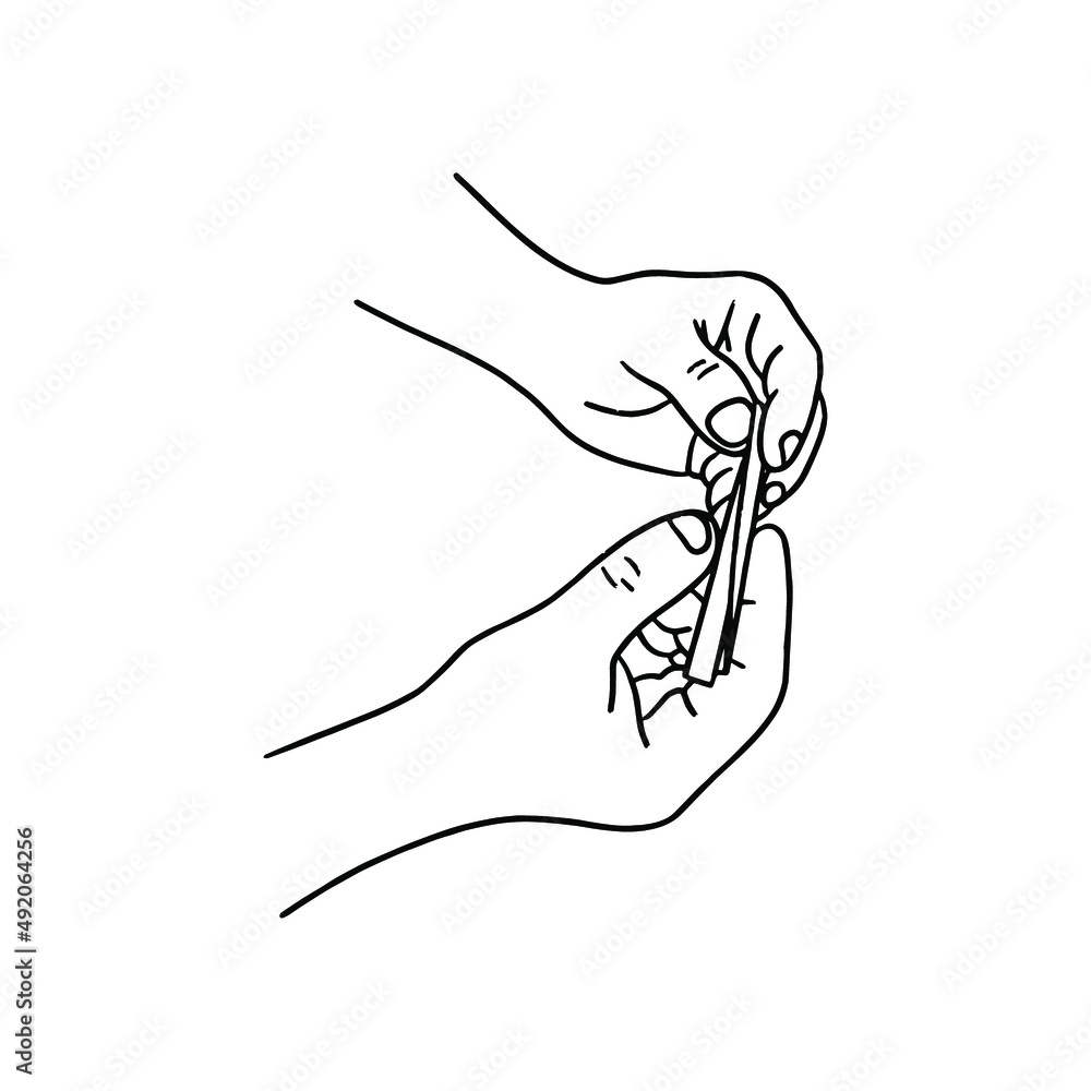 Vector illustration of hands rolling a joint. Rolling marijuana joint ...