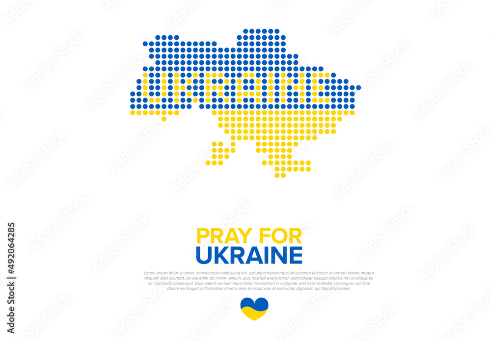 Support Ukraine Conceptual Illustration Layout Made from Dotted Ukraine ...