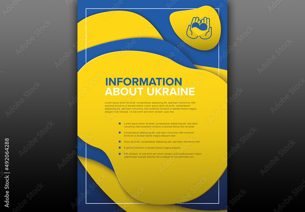 Ukraine Information Vertical Flyer Poster Leaflet Layout Stock Template ...