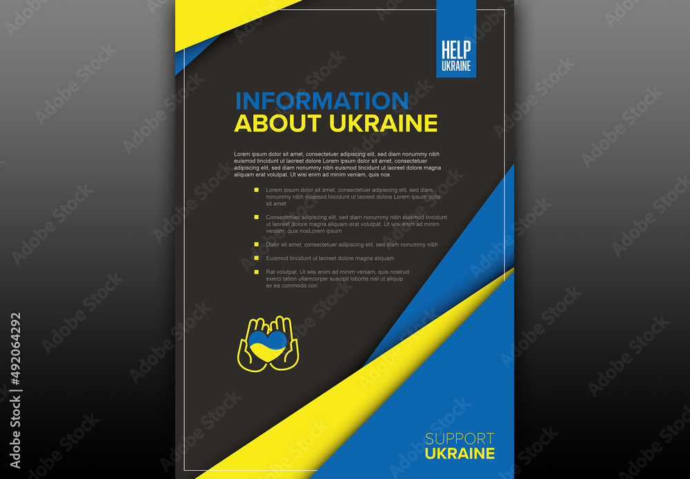 Ukraine Information Dark Vertical Flyer Poster Leaflet Layout Stock ...