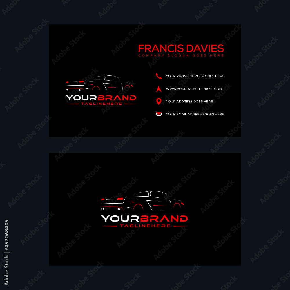 Professional car company business logo visiting card design Stock ...