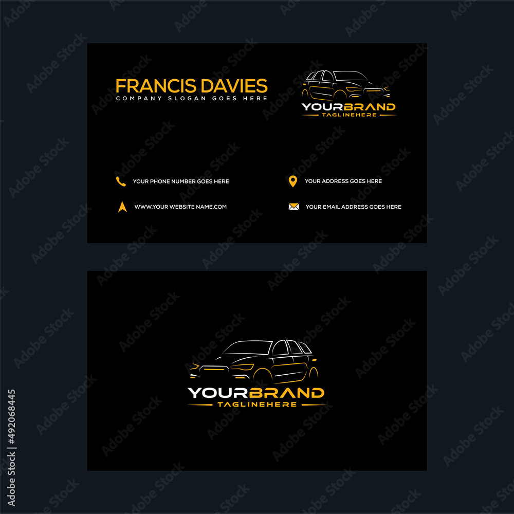 Professional car company business logo visiting card design Stock ...