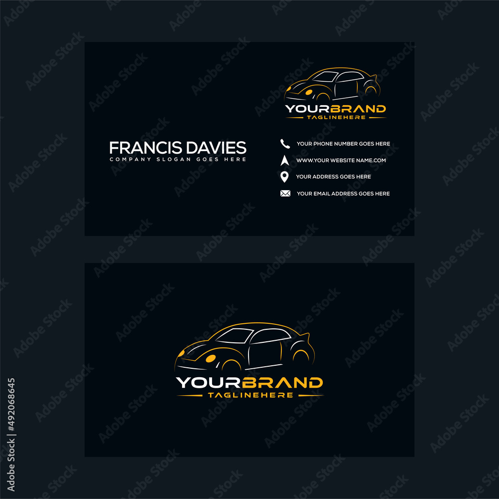 Professional car company business logo visiting card design Stock ...