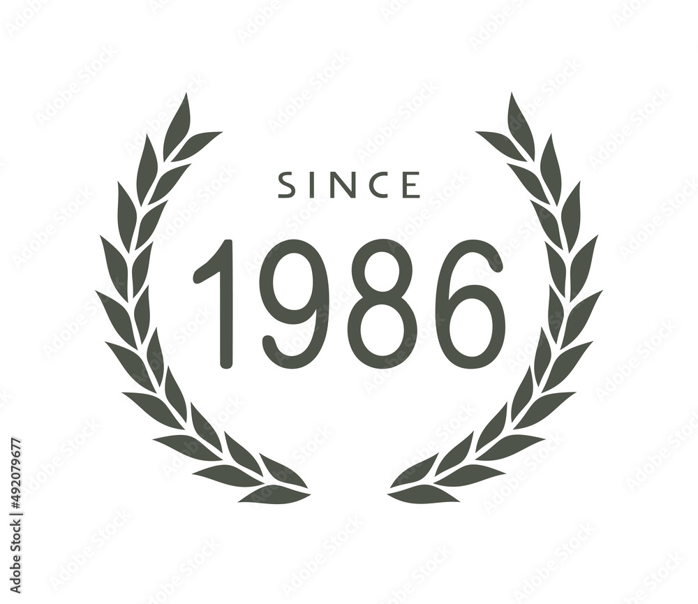 Since 1986 emblem symbol Stock Vector | Adobe Stock