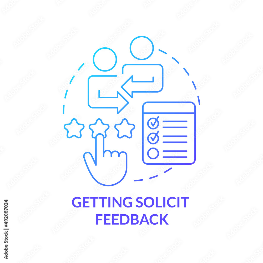Getting solicit feedback blue gradient concept icon. Honest ...