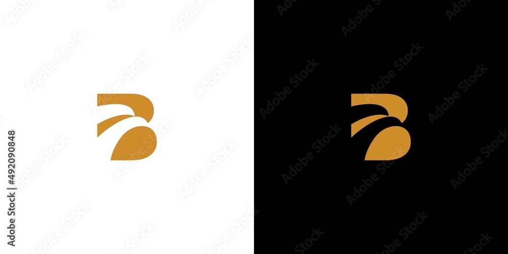 Unique and strong letter B initials eagle logo design Stock Vector ...