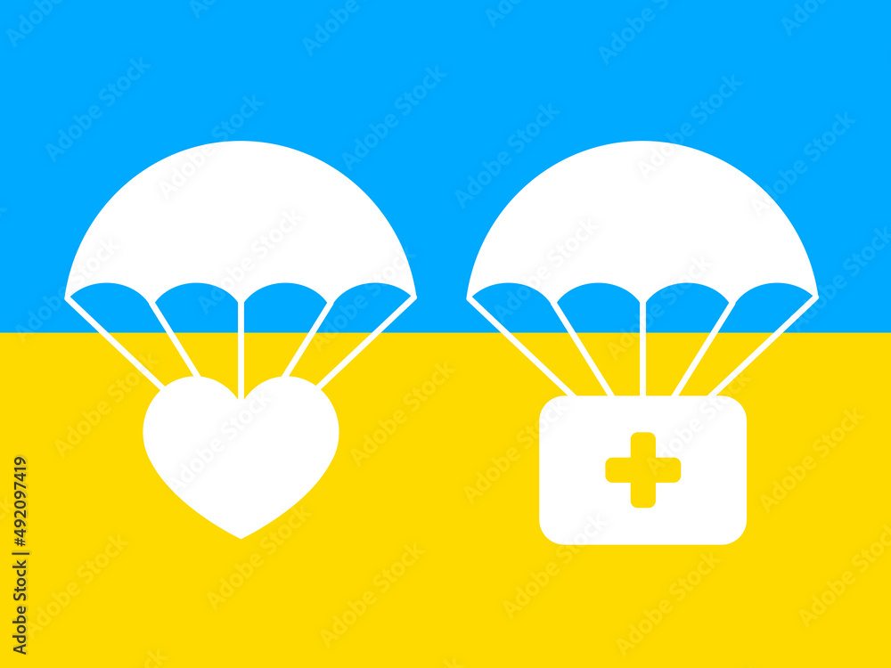 humanitarian aid for Ukraine icon set. Vector illustration Stock ...