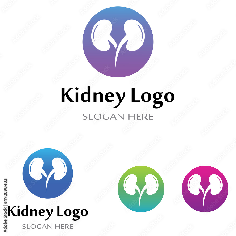 Kidney health and kidney care logo using icon design concept vector ...