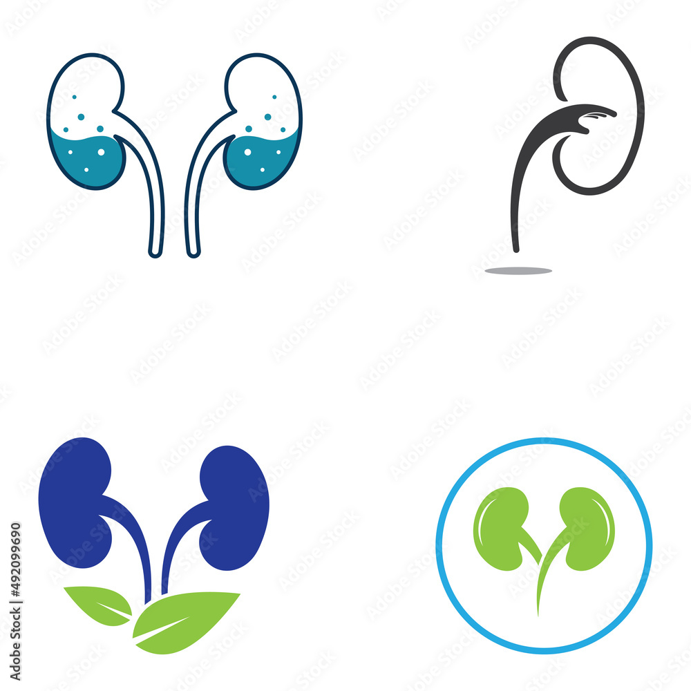 Kidney health and kidney care logo using icon design concept vector ...