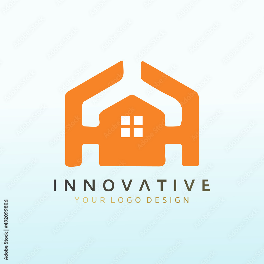 Helping Hand Homes logo design HH Stock Vector | Adobe Stock