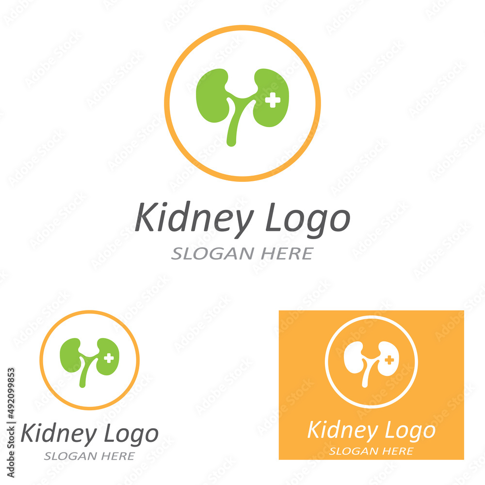 Kidney health and kidney care logo using icon design concept vector ...