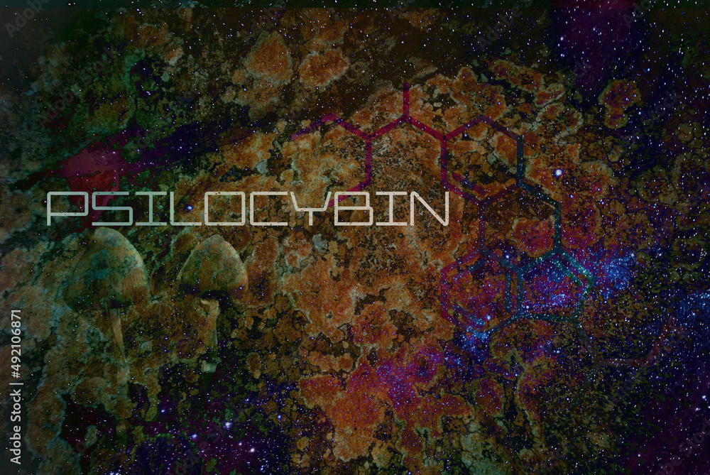 chemical formula of psilocybin on a blackboard Mushroom. Psilocybin ...