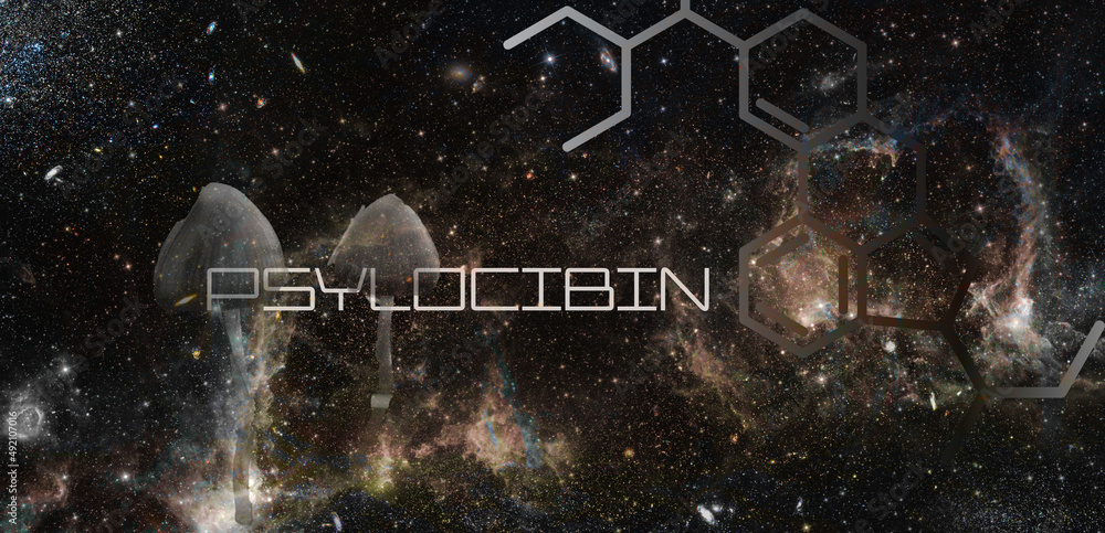 chemical formula of psilocybin on a blackboard Mushroom. Psilocybin ...
