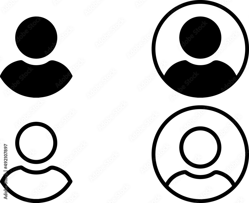 user person icon set. Client Symbol. Login Head Sign icon. User profile ...