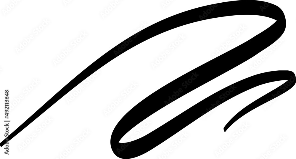 Hand drawn black calligraphy swoosh Stock Vector | Adobe Stock