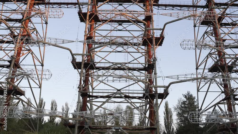 Duga horizon radar systems in Chernobyl, Ukraine. Soviet over-the ...