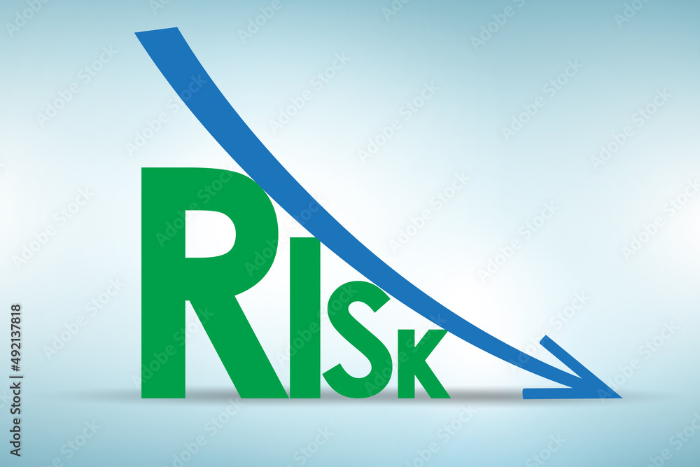 Risk reduction concept with graph Stock Illustration | Adobe Stock