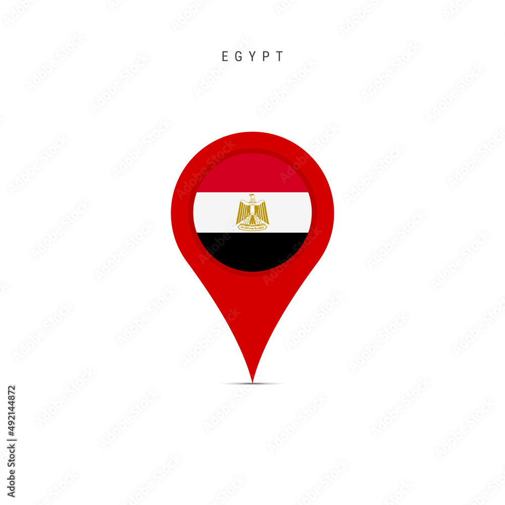 Teardrop map marker with flag of Egypt. Egyptian flag inserted in the ...