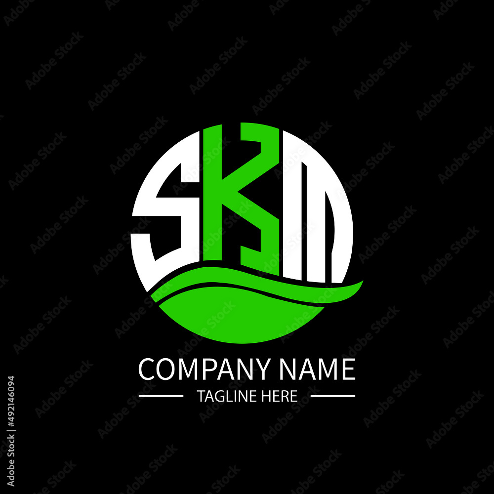 SKM logo monogram isolated on circle element design template, SKM ...