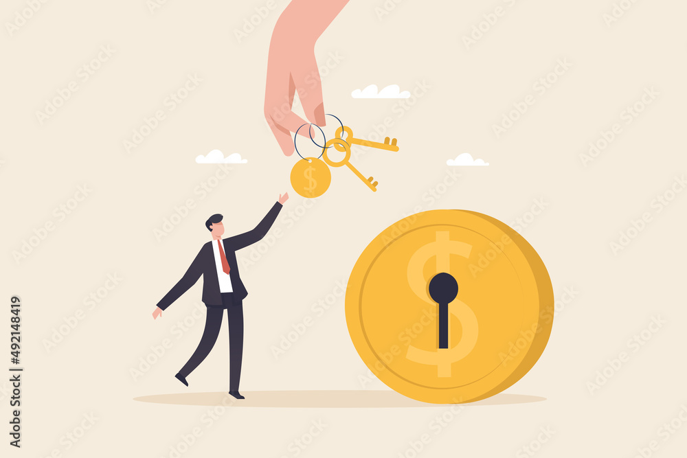 Vecteur Stock Financial key success, unlock secret reward for ...