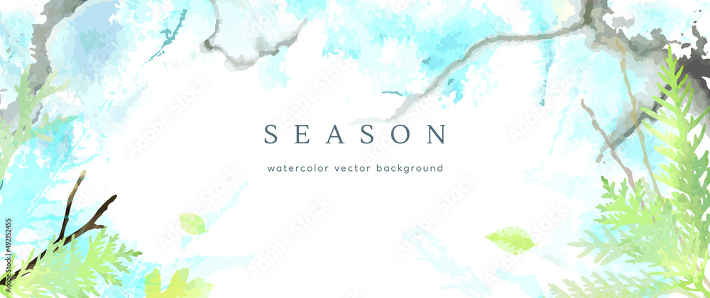 spring season vector background pastel banner blue Stock Vector | Adobe ...