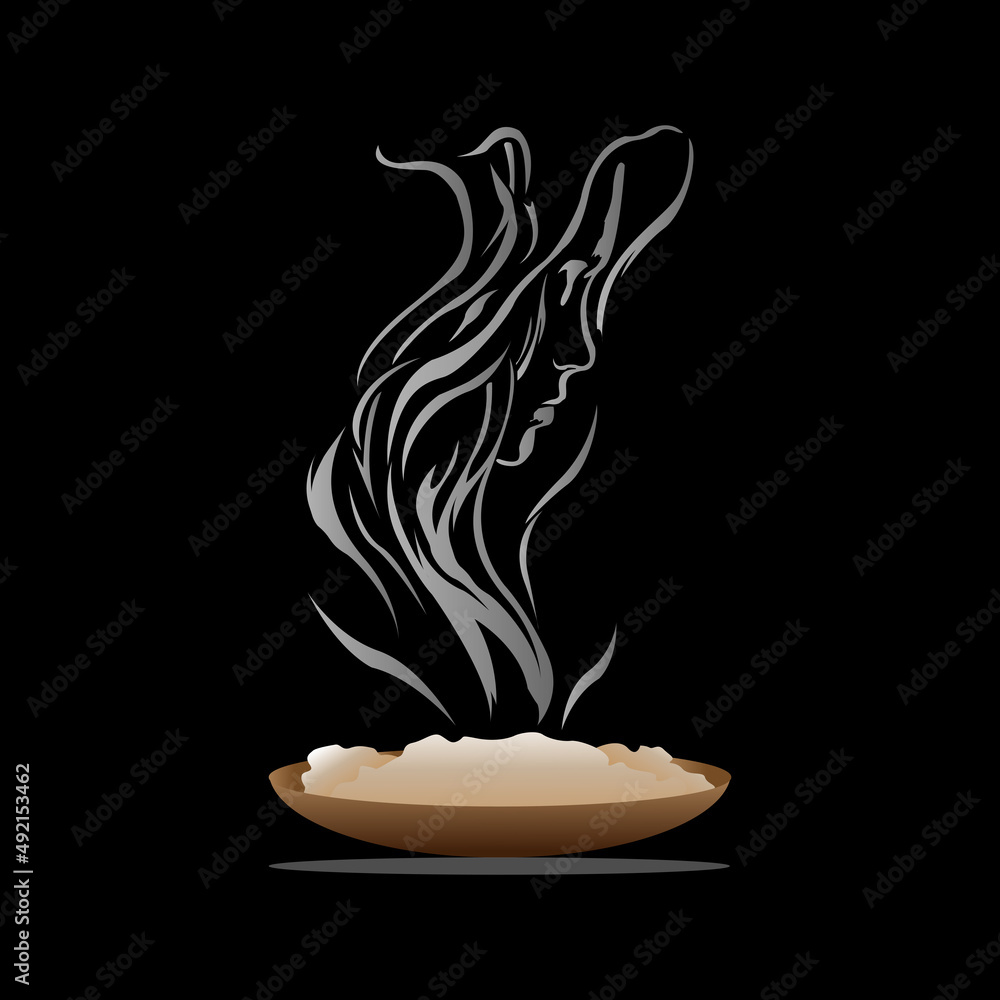 Smoky food logo for restaurant, vector illustration Stock Vector ...