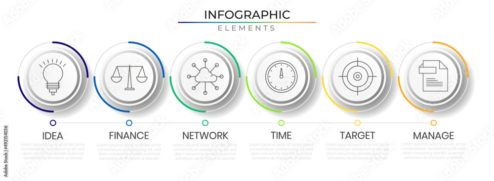 Roadmap circular infographic plan concept design vector with icons ...
