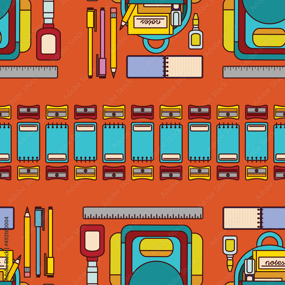 Back to School Seamless Surface Pattern Design Stock Illustration ...