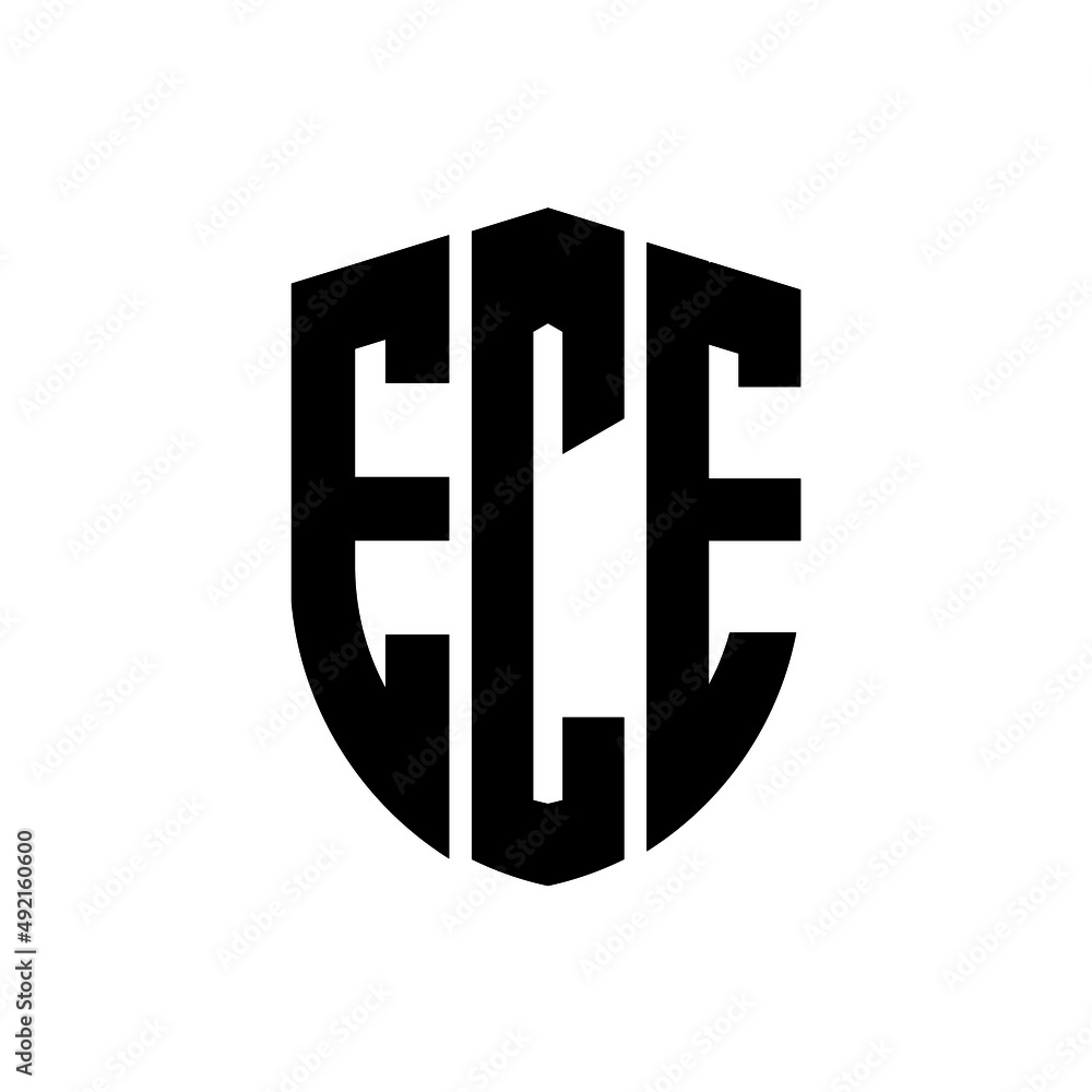 ECE letter logo design. ECE modern letter logo with black background ...