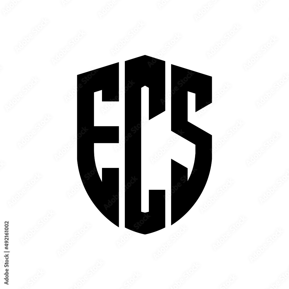 ECS letter logo design. ECS modern letter logo with black background ...