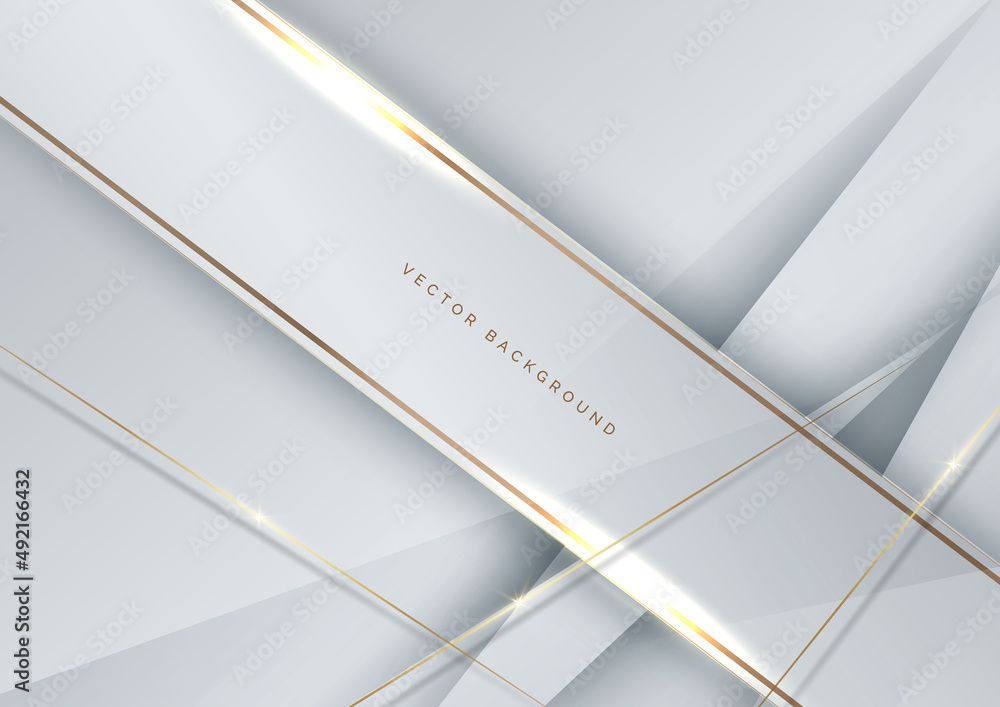 Abstract luxury white and grey elegant geometric diagonal overlay layer ...
